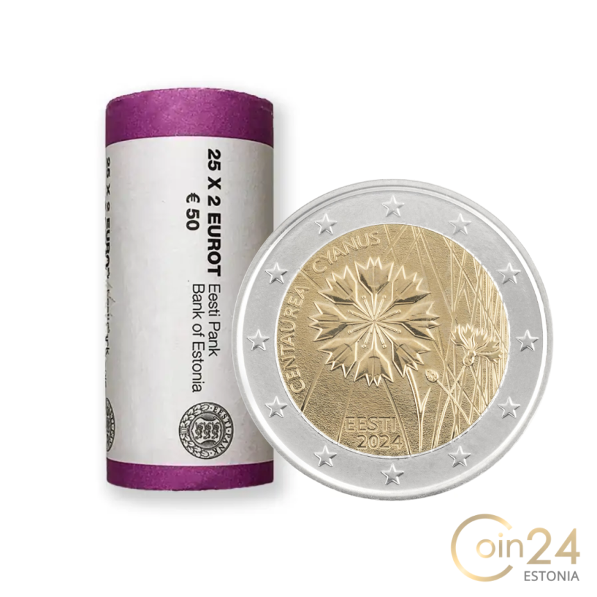 Rull 2 eurot Eesti 2024 – Rukkilill - Coin24